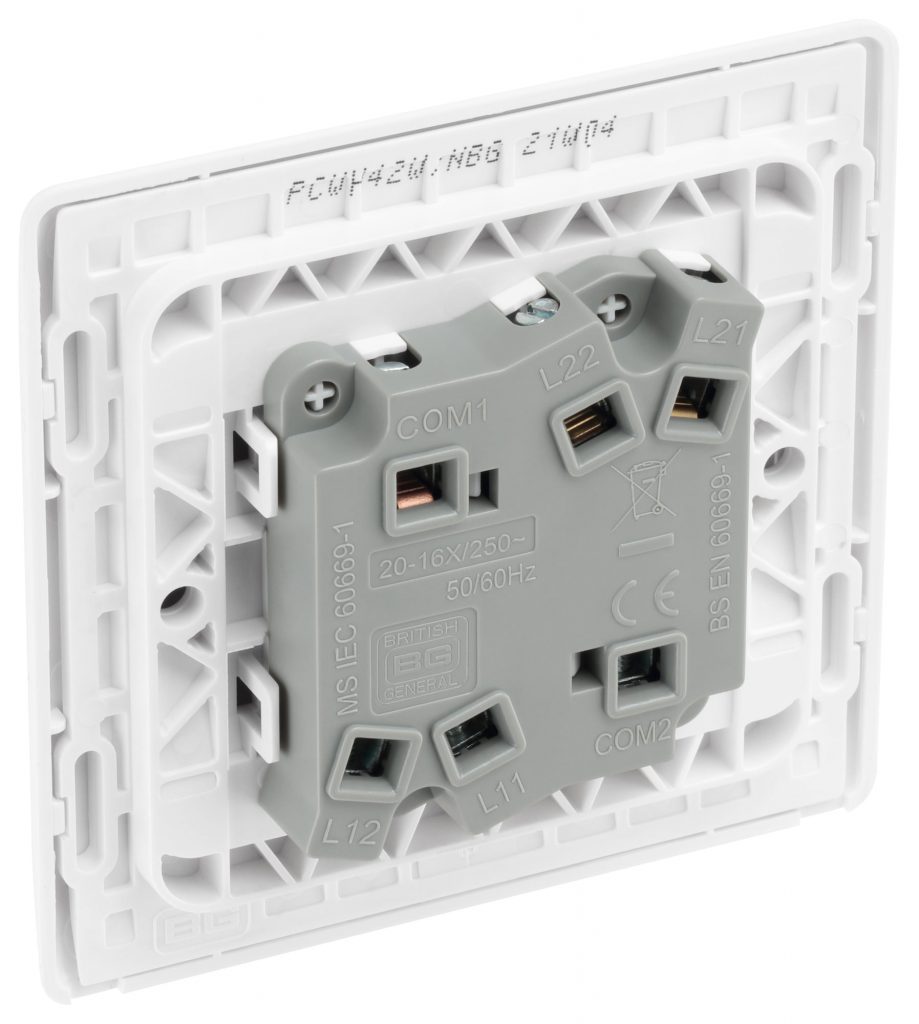 20A 2-Gang 2-Way Switch White - Pakistan Cables Decoris Series - Led ...
