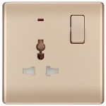 13A Switched Universal Socket With LED Champagne - Pakistan Cables ...