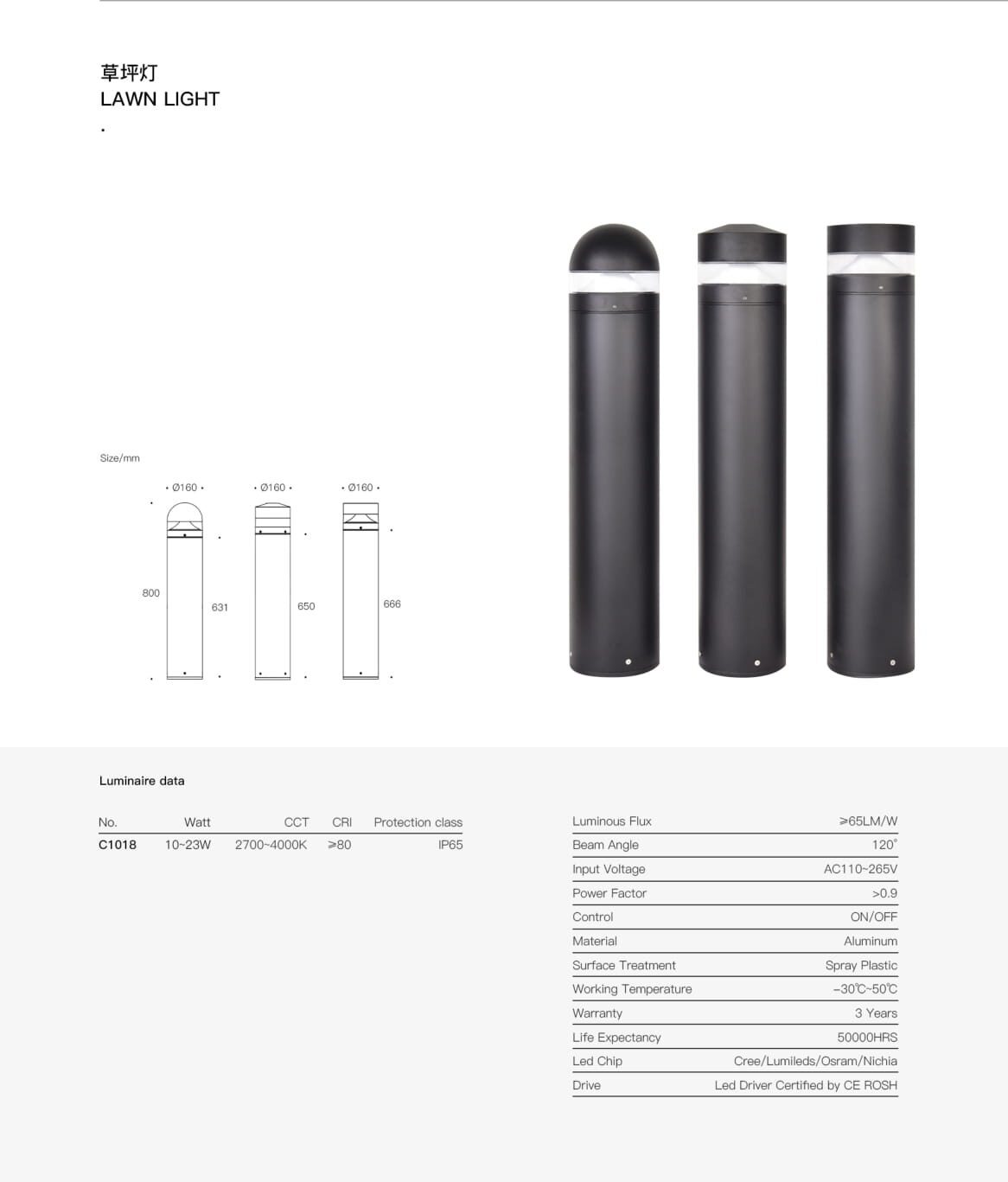 ThinRing Bollard SPC1018 - Led Lights, 3M & Philips Distributor in ...